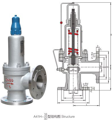 A41H16C/P/R A41H Closed spring loaded low lift type safety valve, suitable for equipment and ...