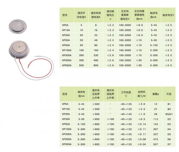 KP200A Silicon Controlled Rectifier Thyristor Semiconductor Rectifier Single Phase