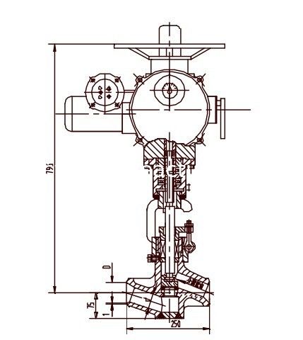 Chromium Molybdenum Alloy Steel Electric Valve Actuator, Cut-off Valve J961Y DN40 ~ DN50