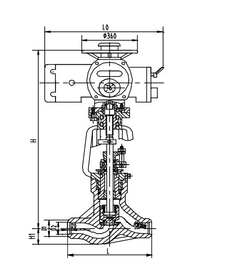Ductile Cast Iron Electric Valve Actuator, Globe Valves J961Y DN65